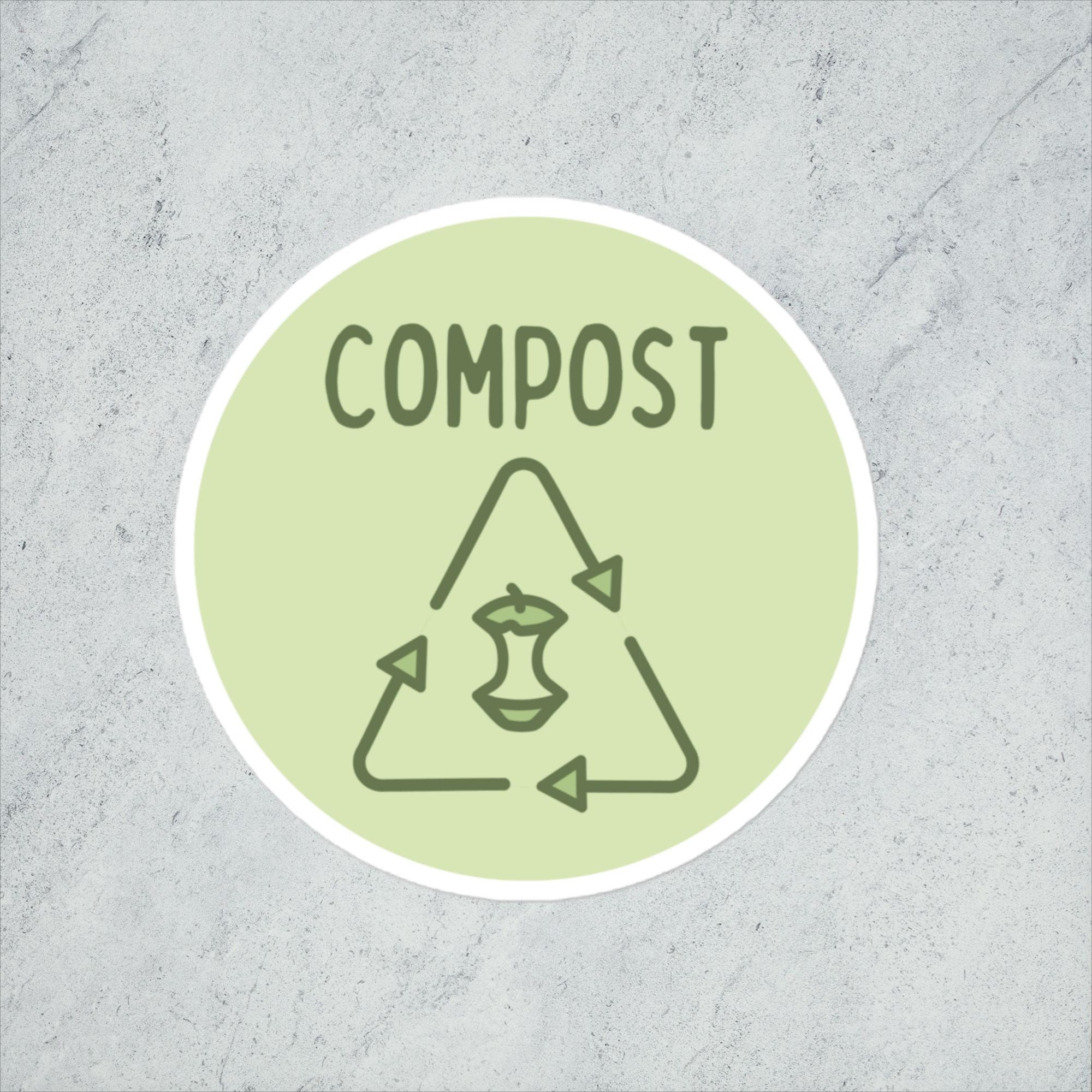 Compost Bin Label - Compost Sticker With Compost Symbol - DIY Compost ...