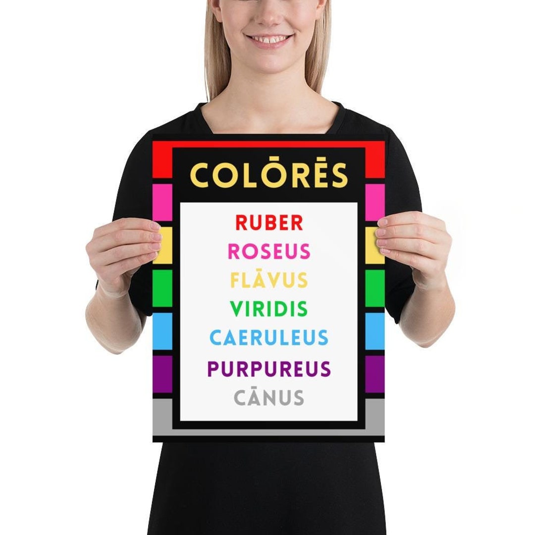Latin Colors Classroom Poster - Latin Teacher Gift - Latin Classroom ...