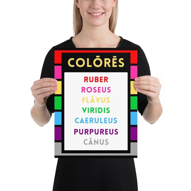 Latin Colors Classroom Poster - Latin Teacher Gift - Latin Classroom ...