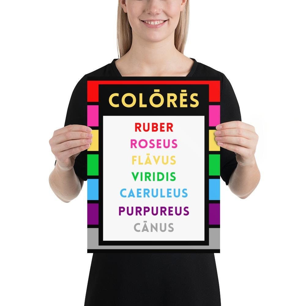 Latin Colors Classroom Poster - Latin Teacher Gift - Latin Classroom ...