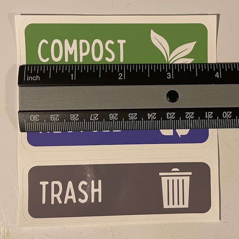 Compost Recycle Trash Stickers - Compost Bin Label - Recycling Bin ...