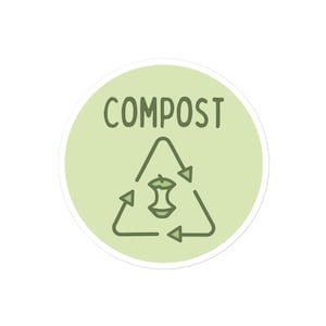 Compost Bin Label - Compost Sticker With Compost Symbol - DIY Compost ...