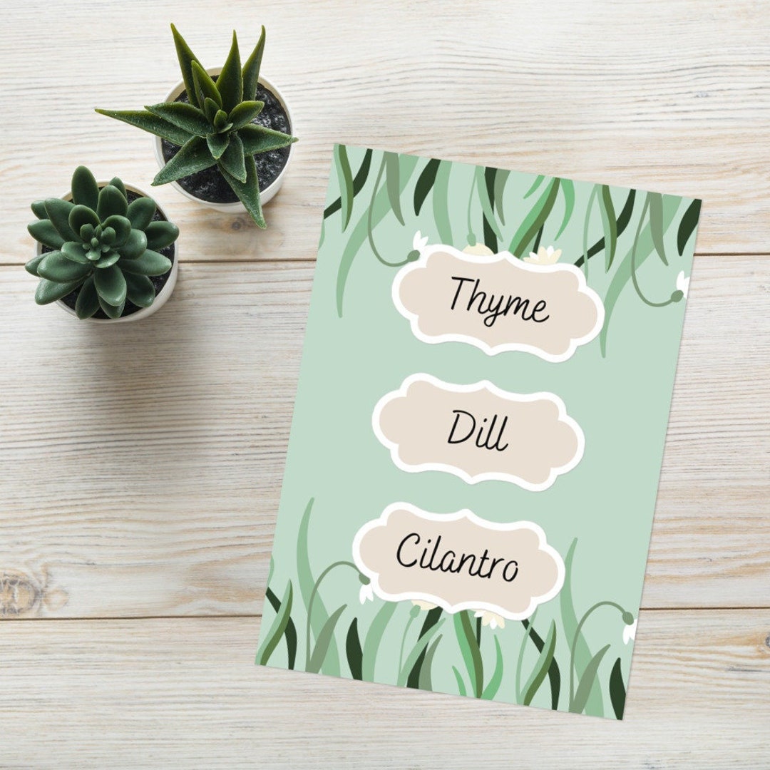 Custom Indoor Herb Garden Labels - Herb Pot Label Stickers ...