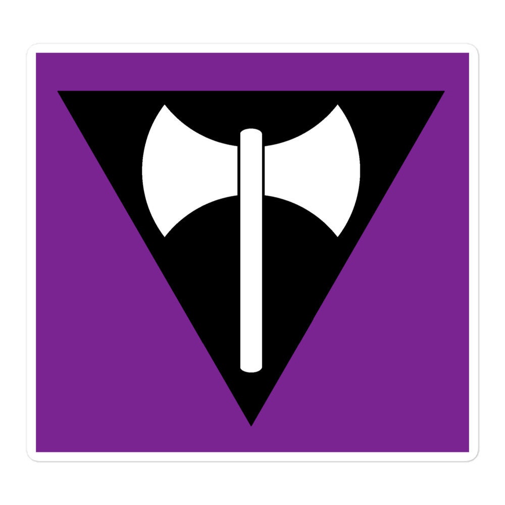 Labrys Lesbian Pride Symbol Sticker Labrys Flag Sticker square Lesbian ...