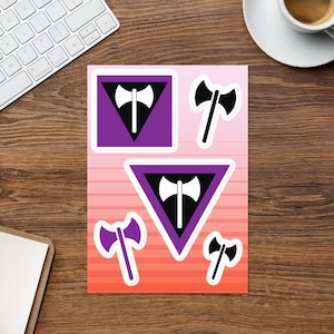 Labrys Lesbian Pride Sticker Sheet - Labrys Flag Symbol - Lesbian ...