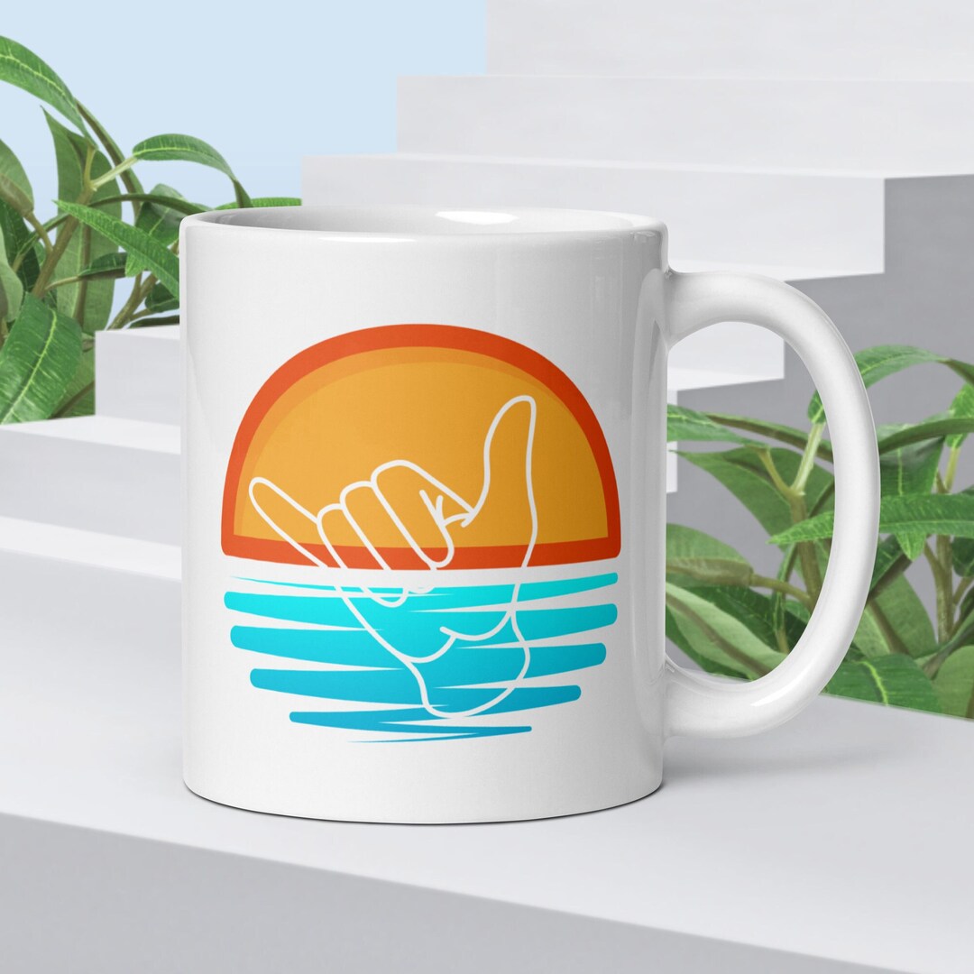 Shaka Surfer Hand Sign Mug Beach House Mug Shaka Symbol Mug Surfer Gift ...