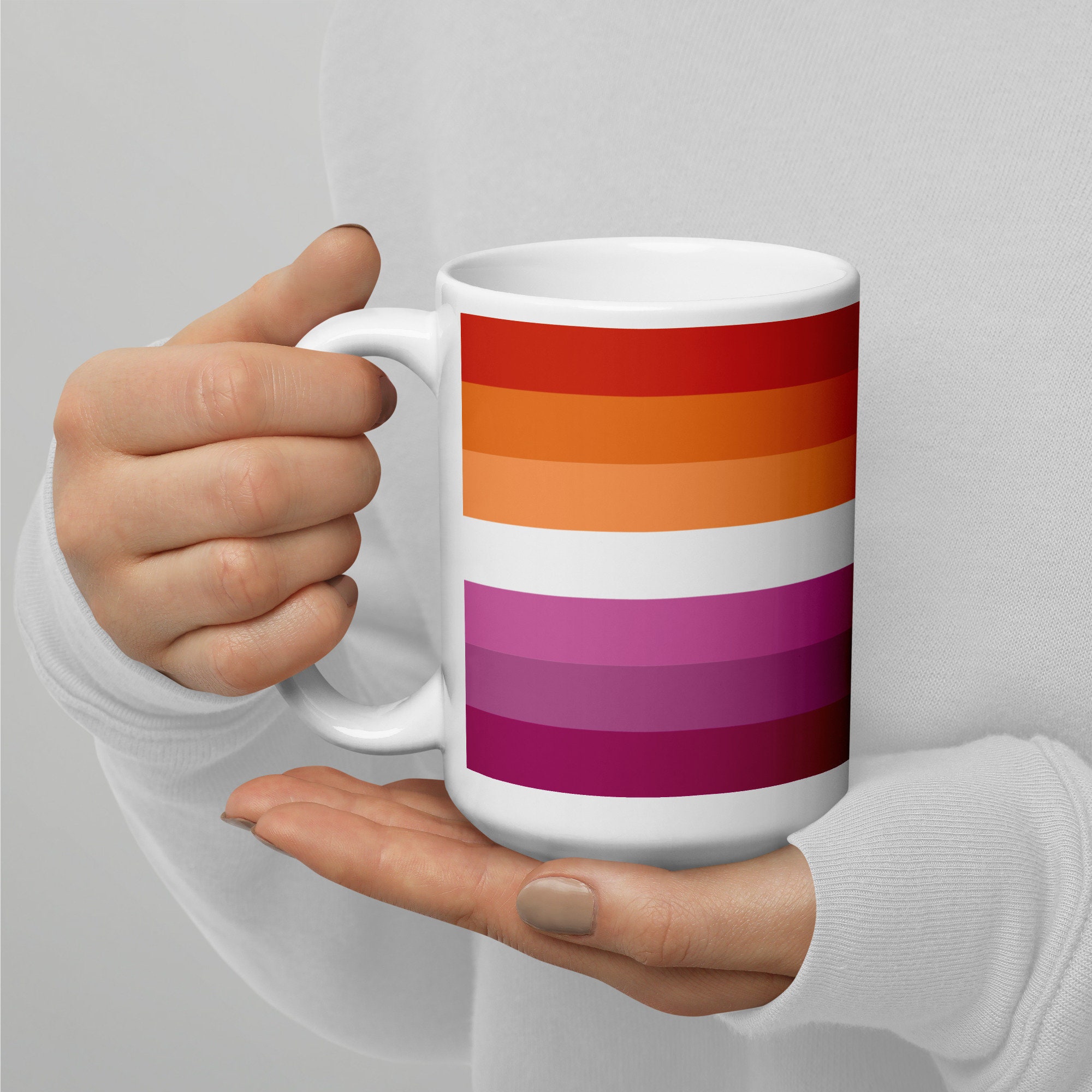 Lesbian Pride Flag Mug Sunset Pride Flag Mug Pride Month Gift LGBT Mug ...