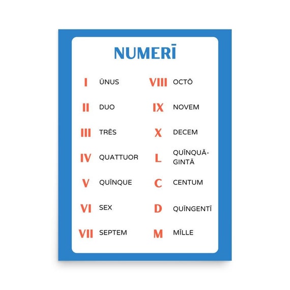 Latin Words For Numbers