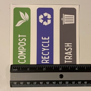 Compost Recycle Trash Stickers - Compost Bin Label - Recycling Bin ...