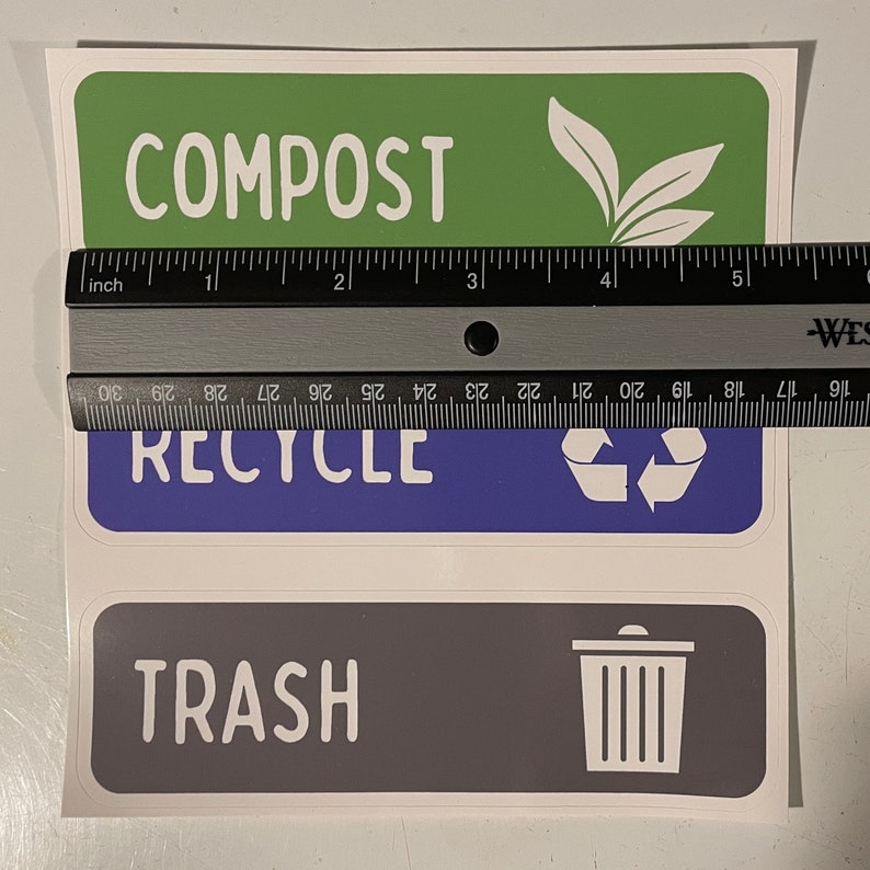 Compost Recycle Trash Stickers - Compost Bin Label - Recycling Bin ...