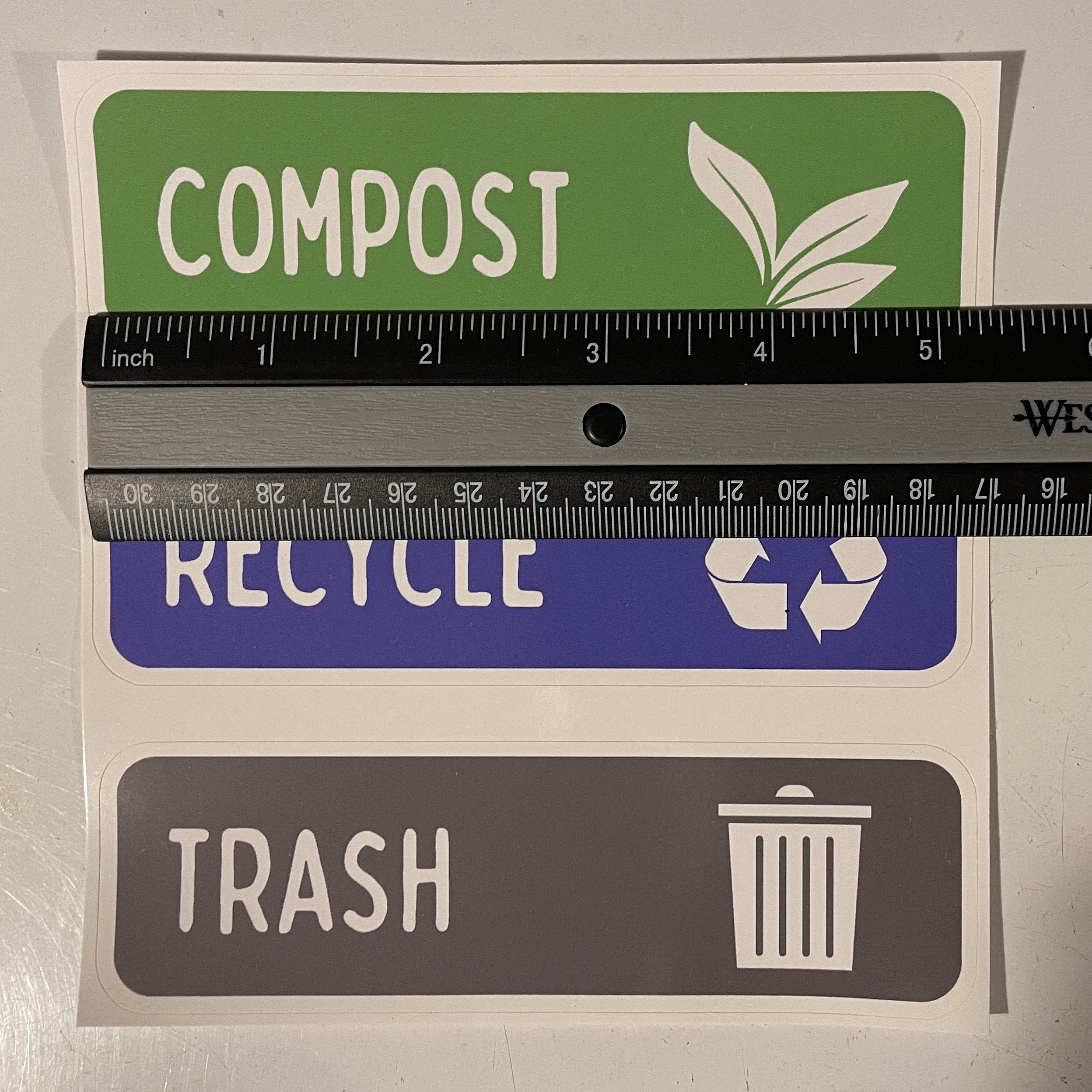 Compost Recycle Trash Stickers - Compost Bin Label - Recycling Bin ...