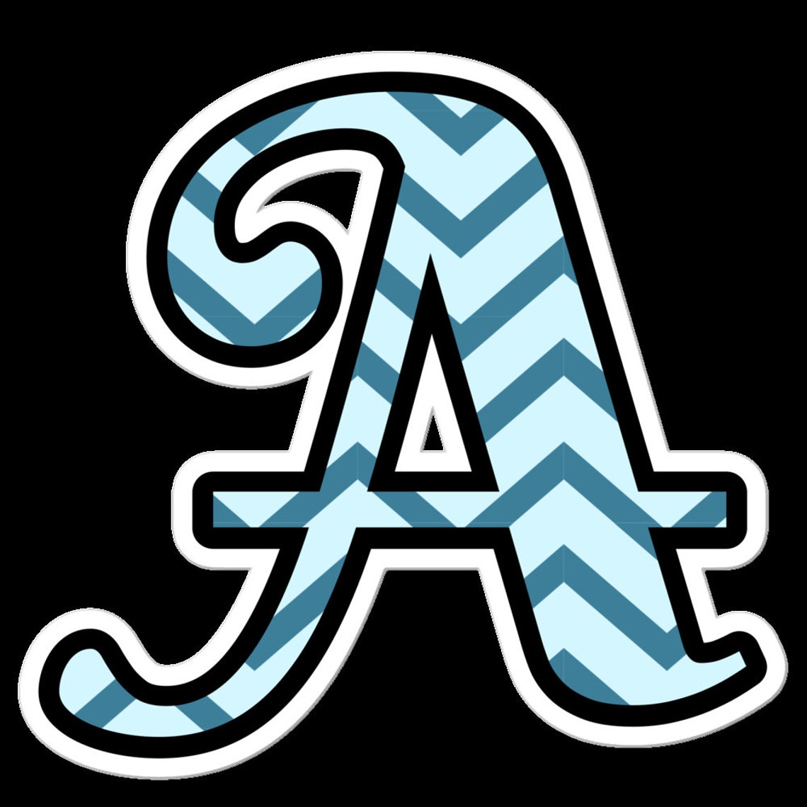 Custom Blue Monogram Sticker single Letter Preppy Back to School Gift ...