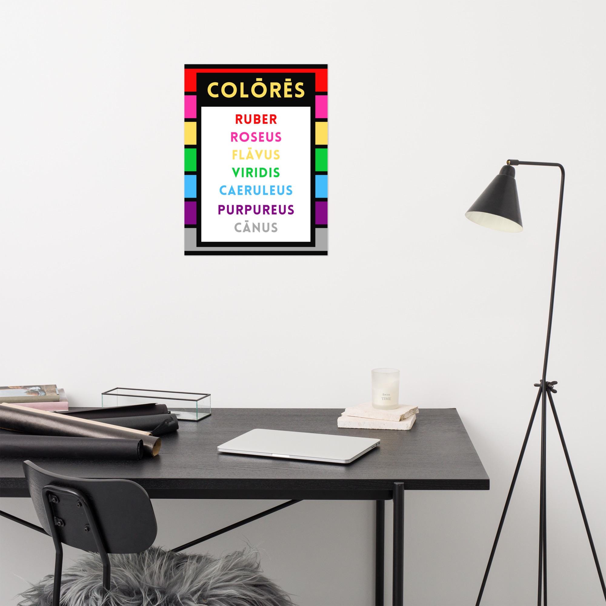 Latin Colors Poster for Classroom - Latin Teacher Gift - Latin ...