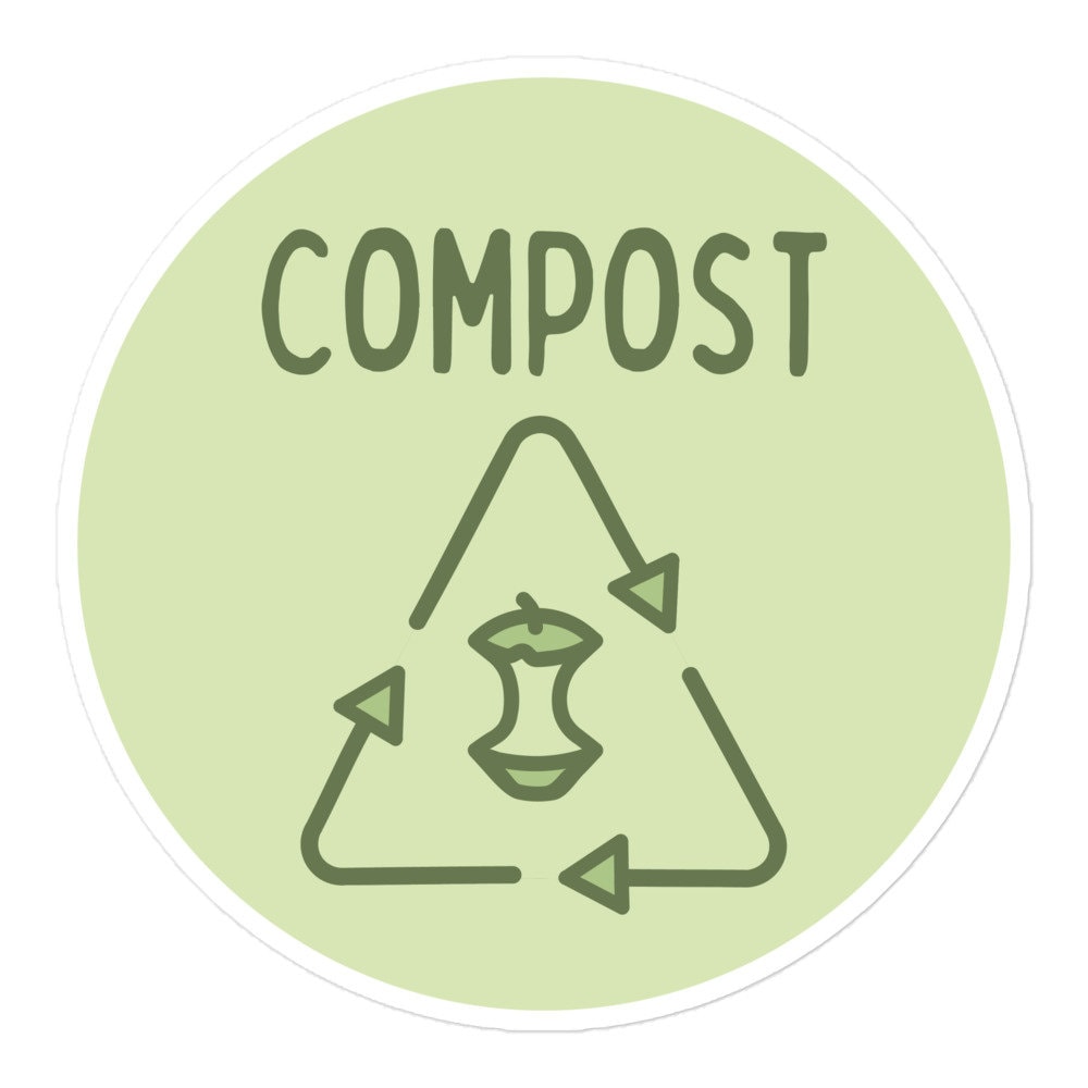 Compost Bin Label - Compost Sticker With Compost Symbol - DIY Compost ...
