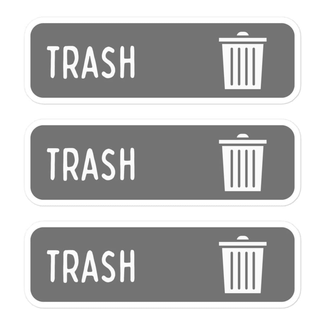 Trash Bin Stickers - Set of Three - Trash Bin Labels - Eco-friendly ...