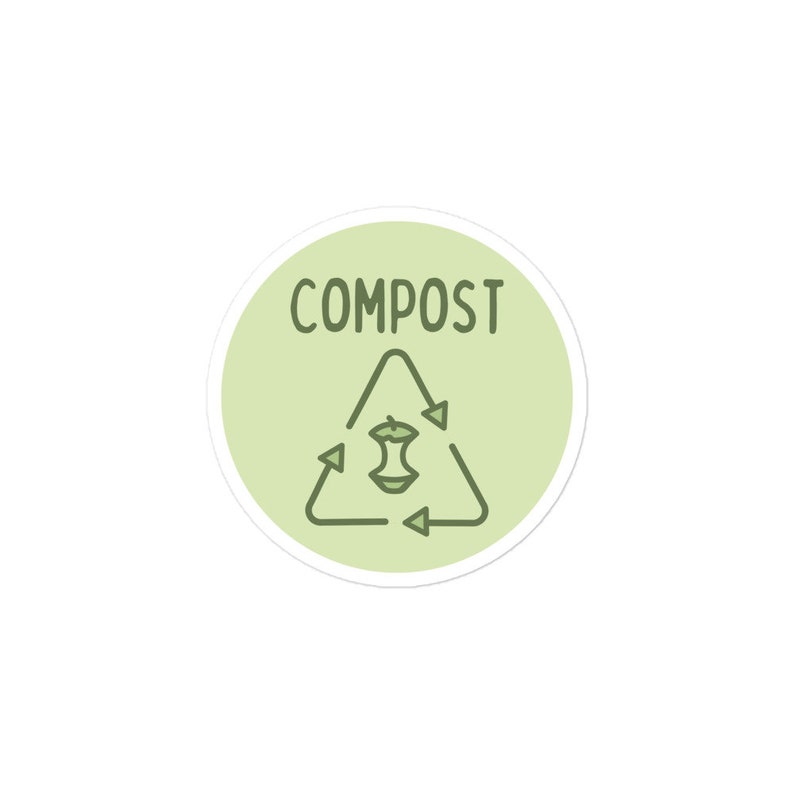 Compost Bin Label - Compost Sticker With Compost Symbol - DIY Compost ...