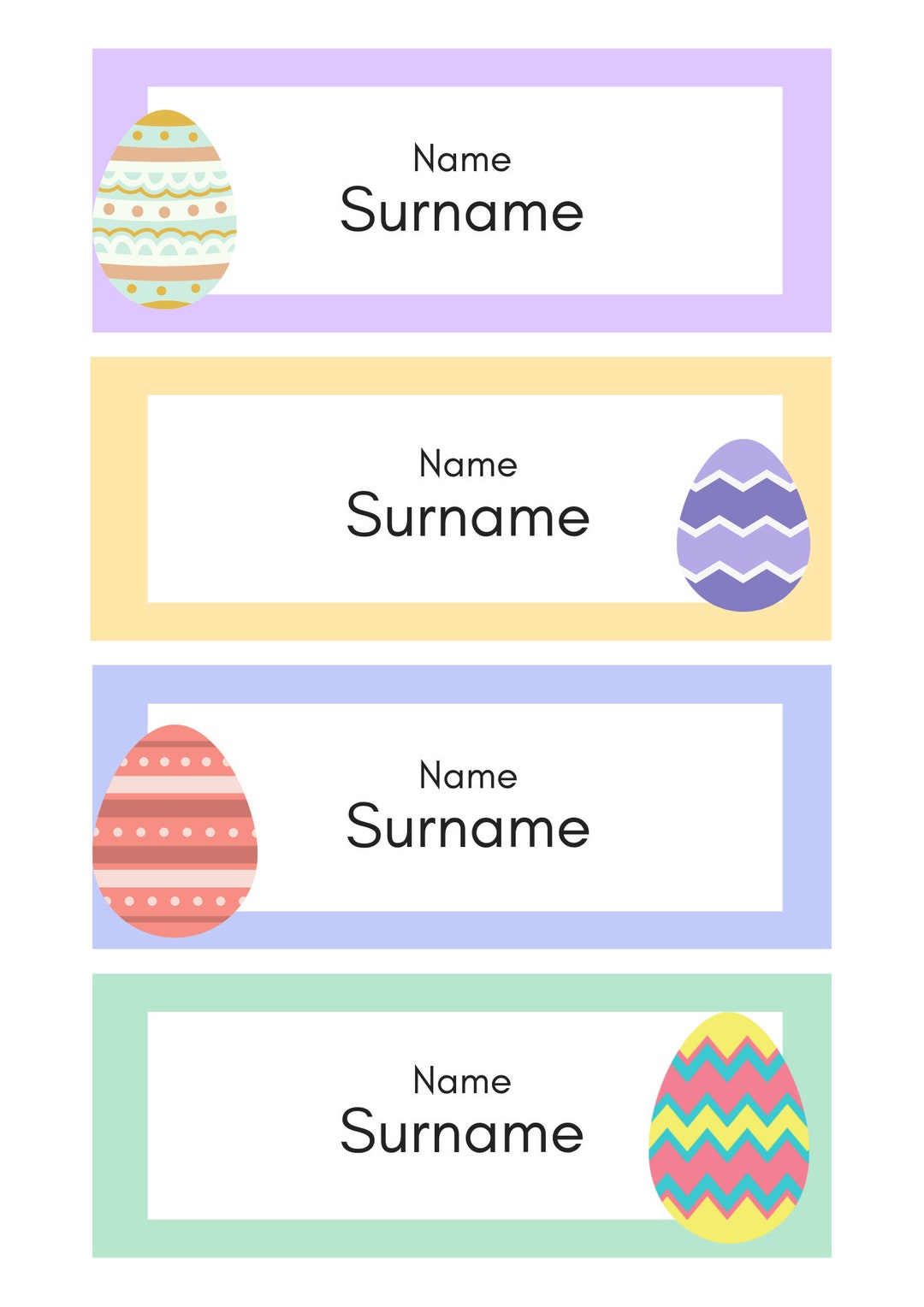 Easter-themed Printable Labels / Name Tags - Etsy