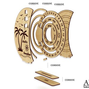 Calendar Laser Cut File, Perpetual Calendar Template, Eternal Calendar ...