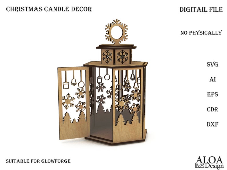 Christmas Lantern SVG, Laser Cut File, Christmas Svg, Candle Tea Holder ...