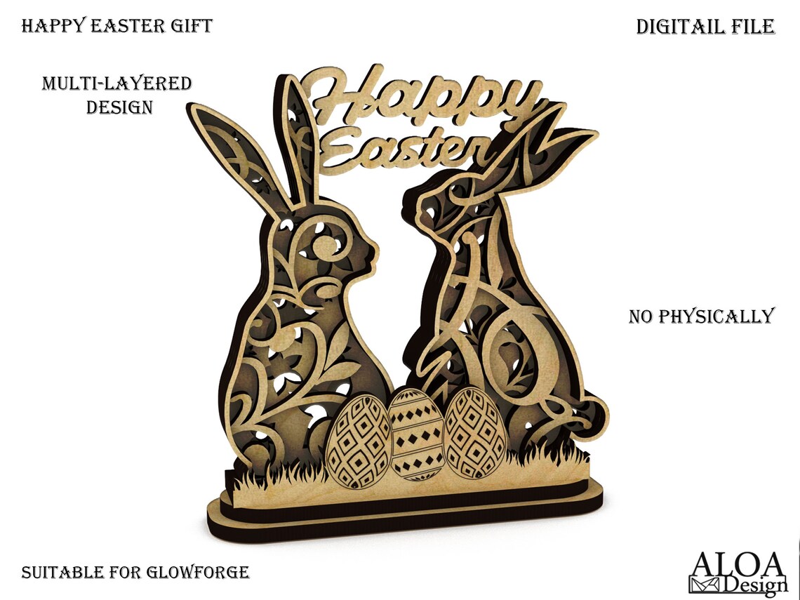 Easter Decor SVG Laser Cut File Multi-layered Easter File - Etsy