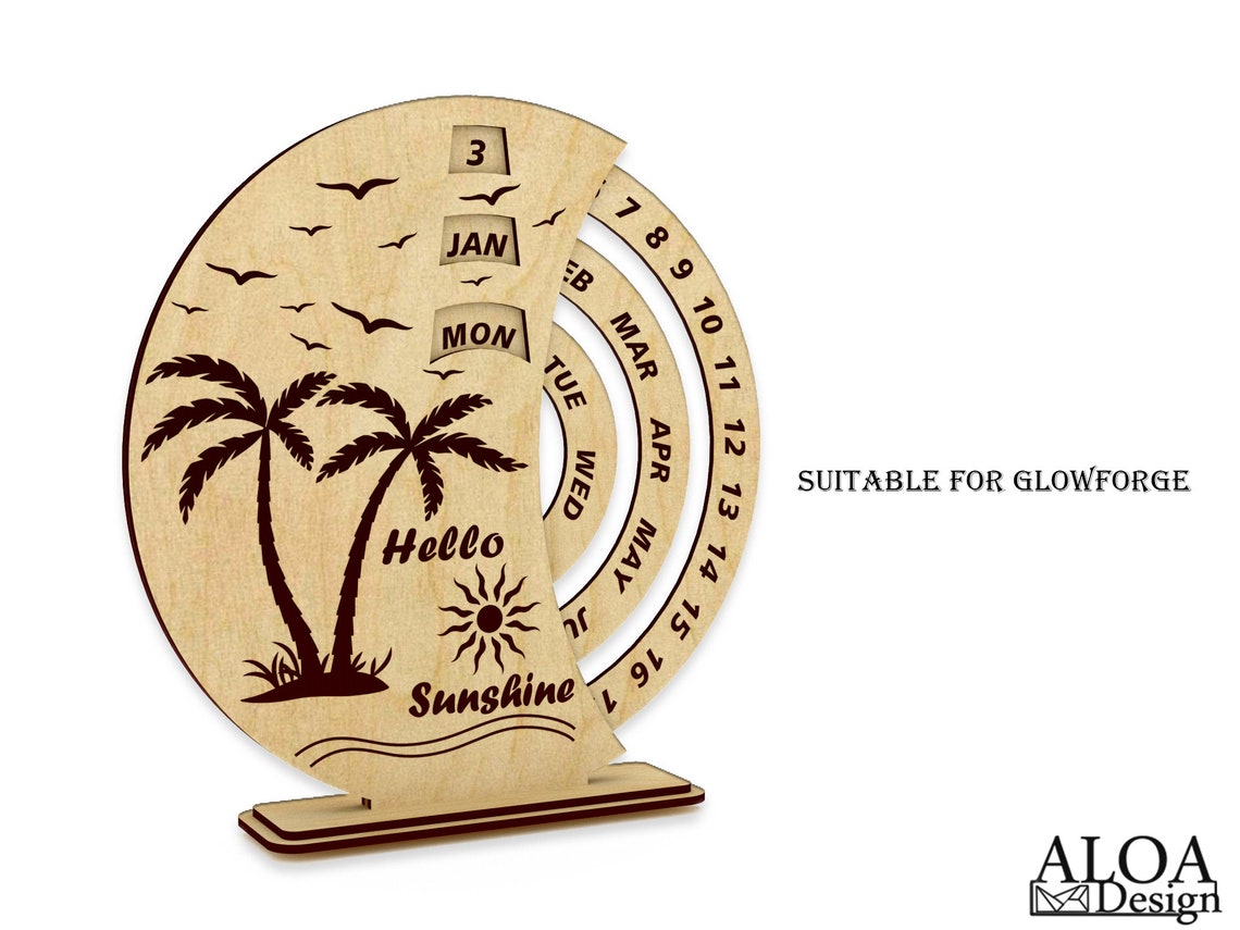 Calendar Laser Cut File Perpetual Calendar Template Eternal - Etsy