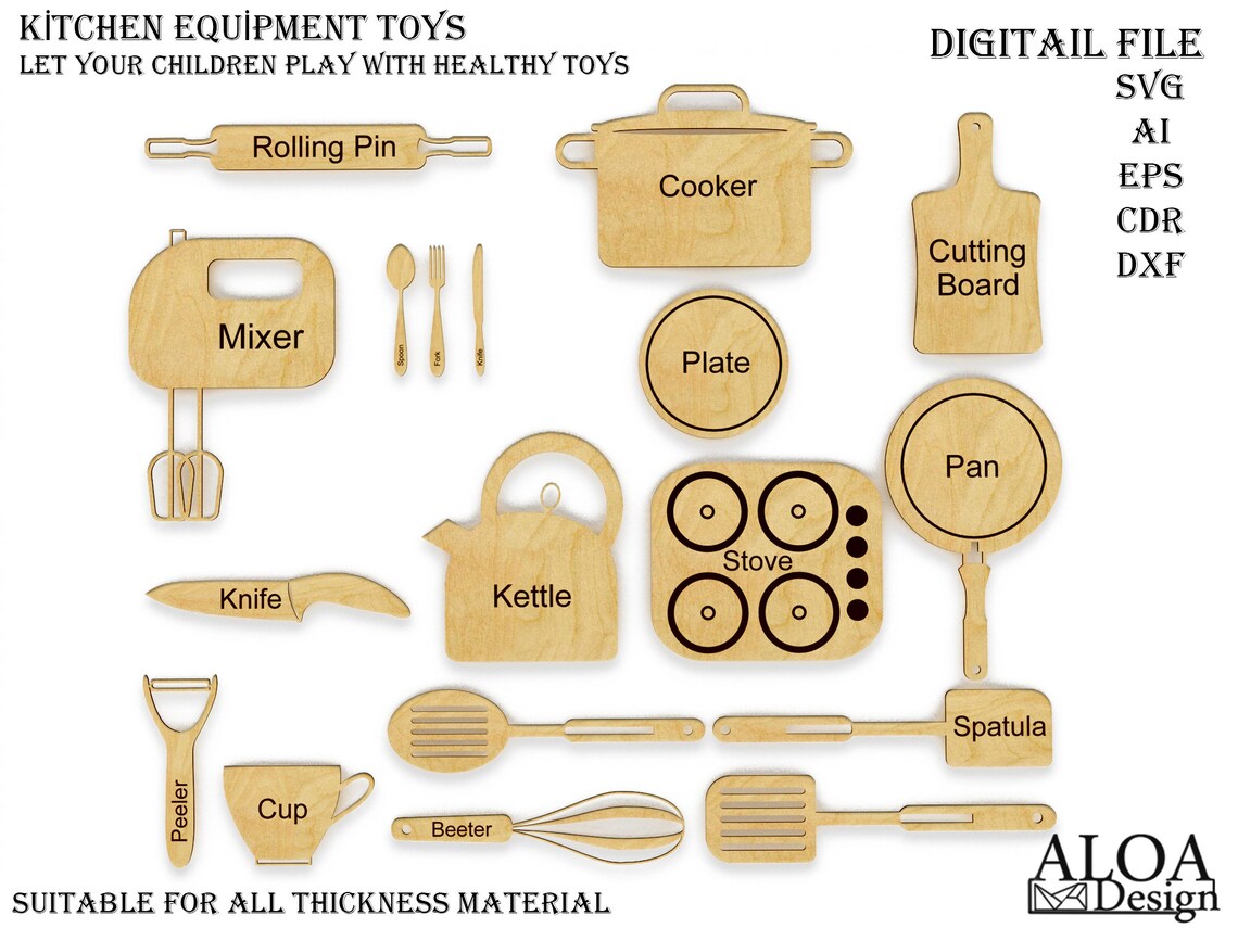 Montessori Toys Wood Toys DXF Laser Cut Kitchen Game Cnc | Etsy