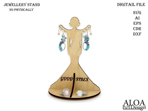 Earring Stand SVG Necklace Holder File Jewellery Stand - Etsy