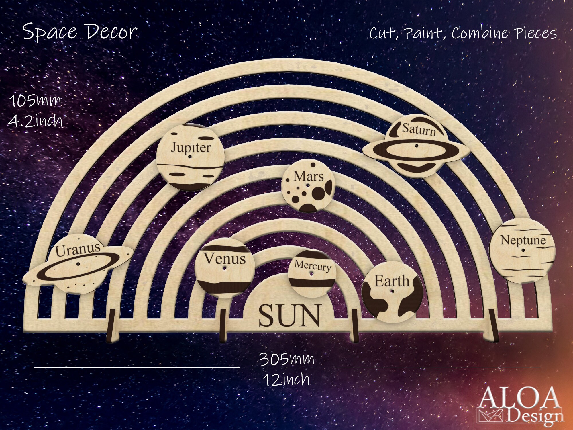 Solar System SVG Laser Cut SVG Educational Puzzle Glowforge - Etsy ...