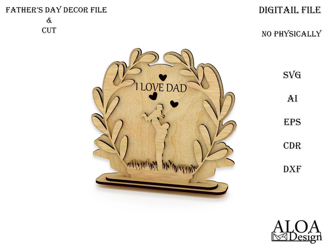 Dad Decor File Fathers Day Cut File Laser Cut Design I Love | Etsy