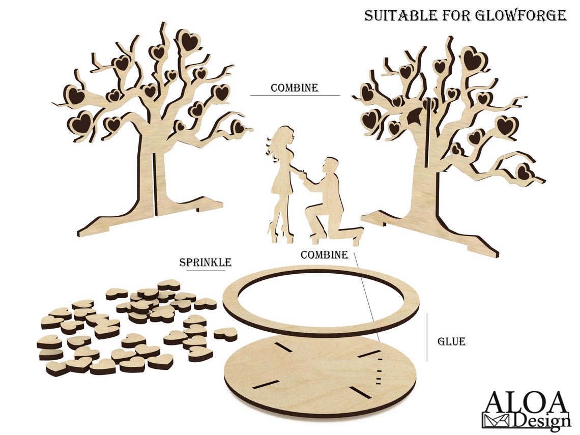 Laser Cut Tree Love Tree SVG Glowforge Pattern Cnc Tree | Etsy