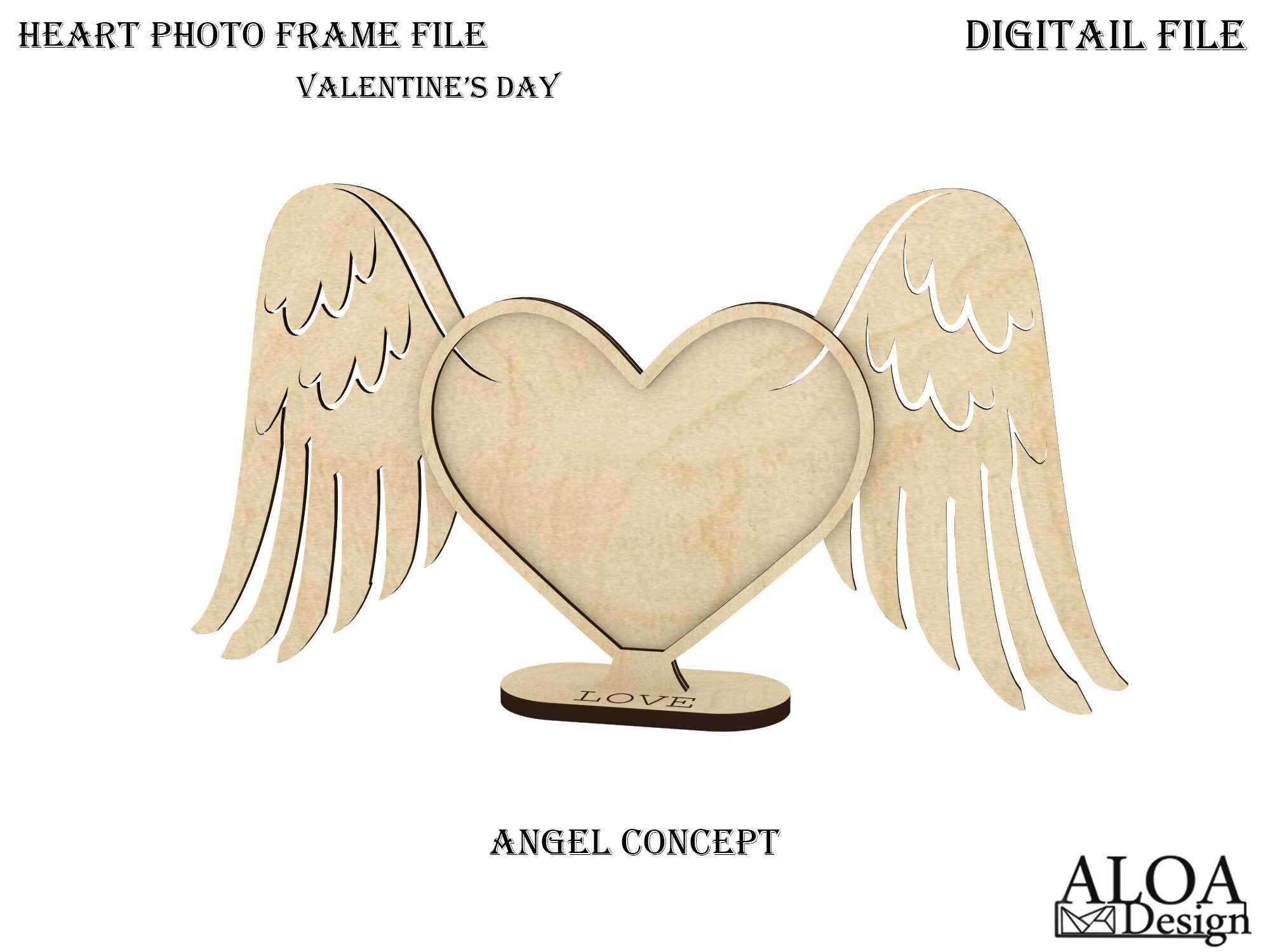 Photo Frame Svglove Frame Laser Heart Frame DXF Glowforge - Etsy