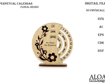 Laser Cut Mechanical Perpetual Calendar SVG Bundle Glowforge Wood Svg ...