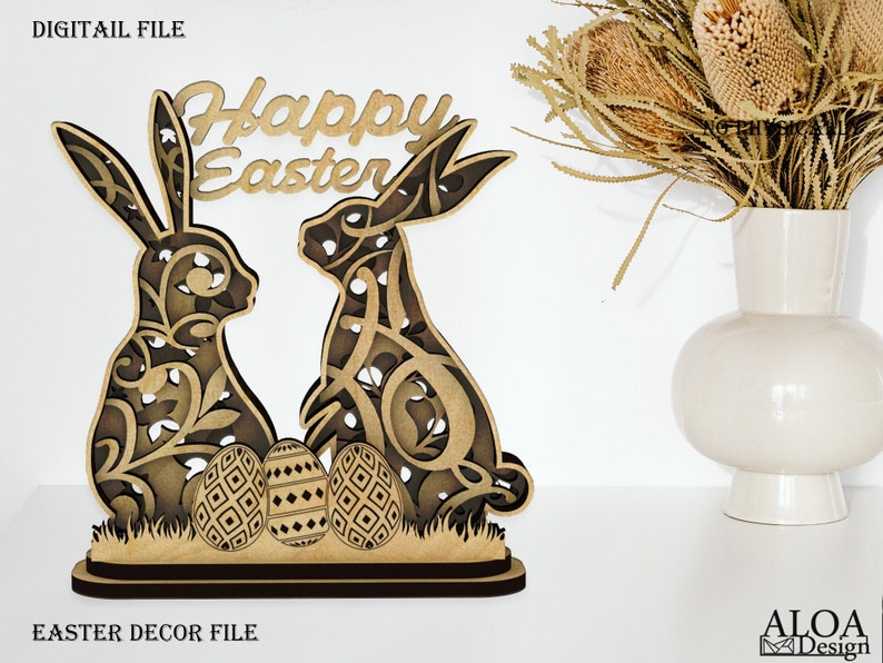 Easter Decor SVG Laser Cut File Multi-layered Easter File - Etsy