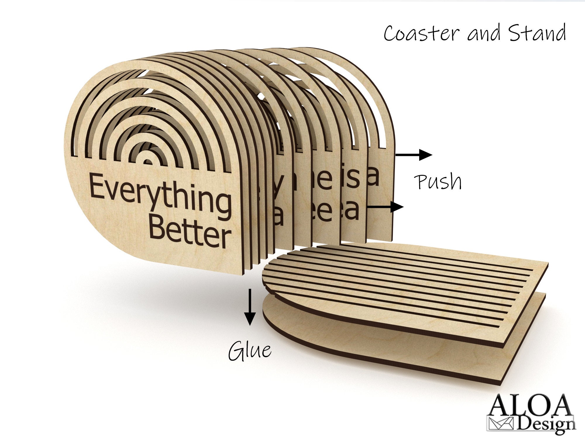 Montaña rusa de madera SVG Montaña rusa de café DXF | Etsy México