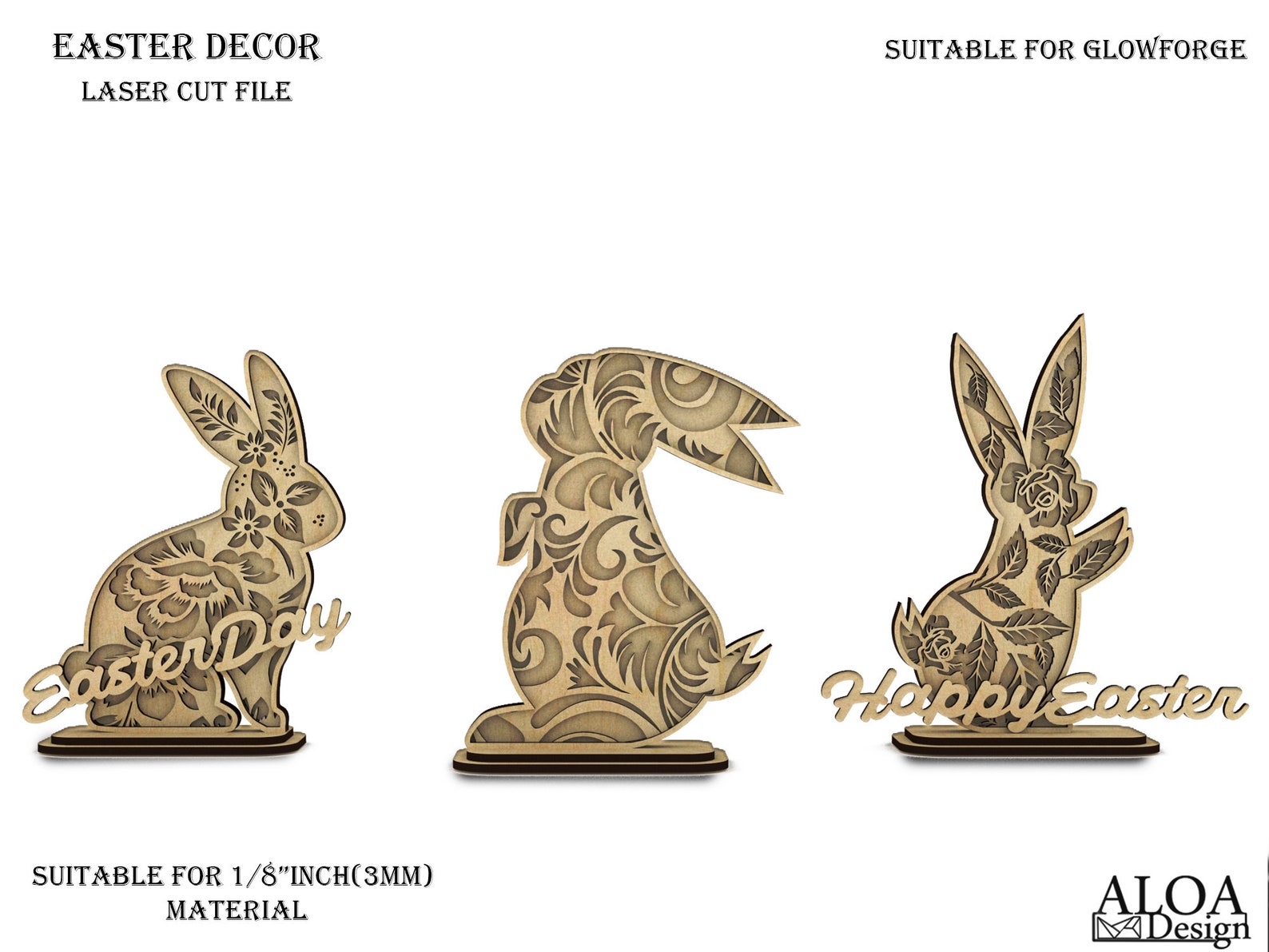 Floral Easter Decor SVG Easter Bunny Vector Layered Design - Etsy