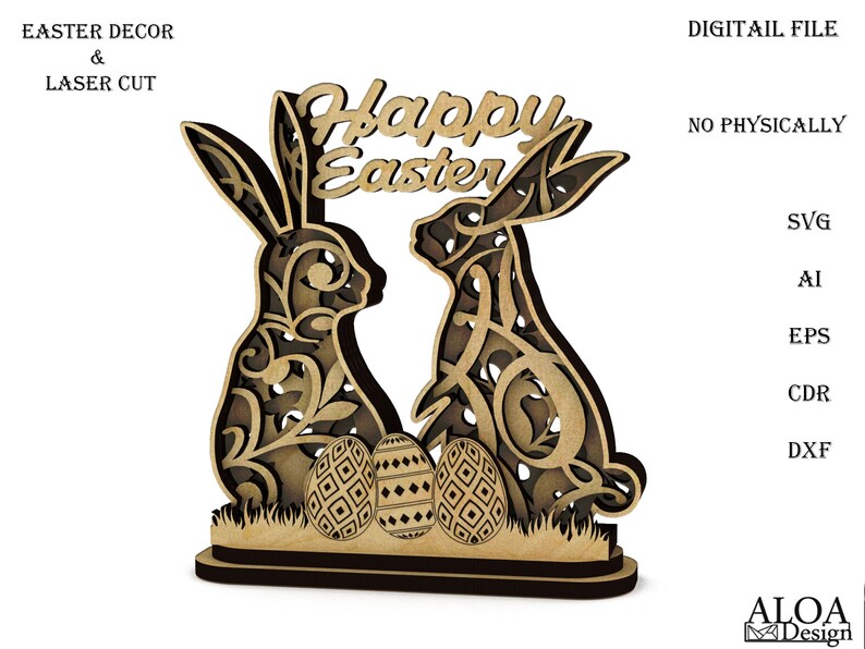 Easter Decor SVG Laser Cut File Multi-layered Easter File - Etsy