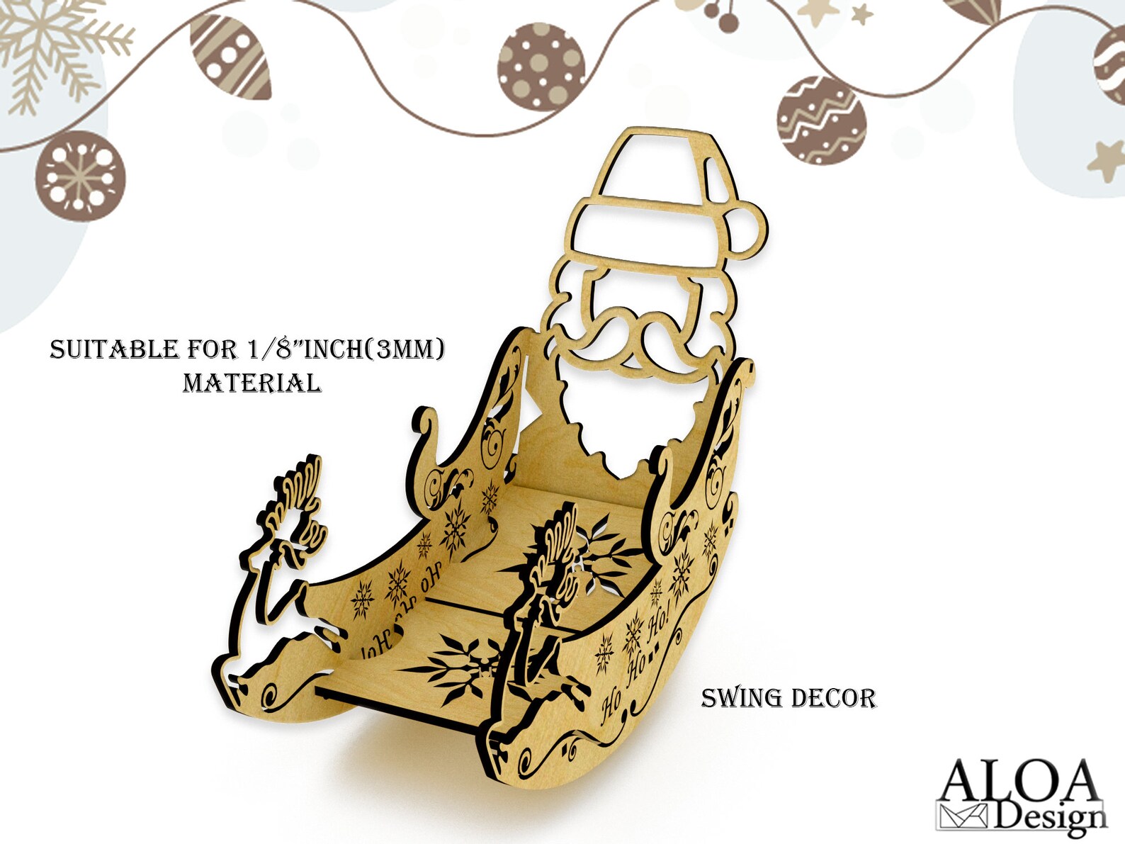 Christmas Sleigh SVG 18 Inch Laser Cut DXF Christmas | Etsy