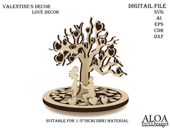 Laser Cut Tree Love Tree SVG Glowforge Pattern Cnc Tree | Etsy
