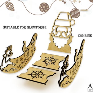 Christmas Sleigh SVG, 1"8 Inch, Laser Cut DXF, Christmas Glowforge File ...