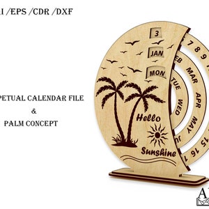 Calendar Laser Cut File, Perpetual Calendar Template, Eternal Calendar ...