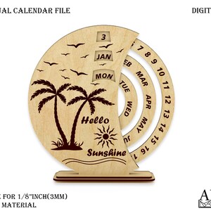 Calendar Laser Cut File, Perpetual Calendar Template, Eternal Calendar ...