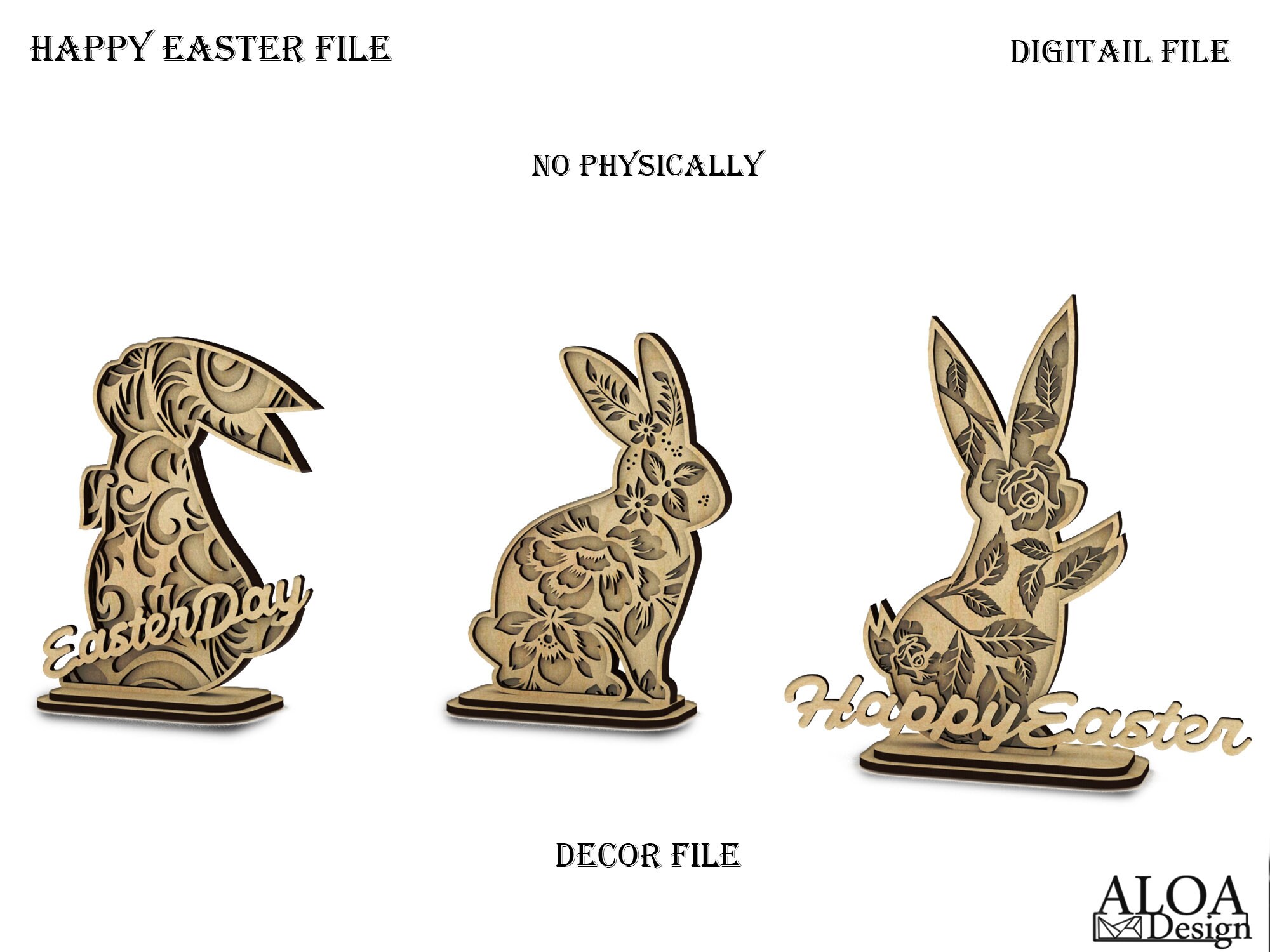 Floral Easter Decor SVG Easter Bunny Vector Layered Design - Etsy