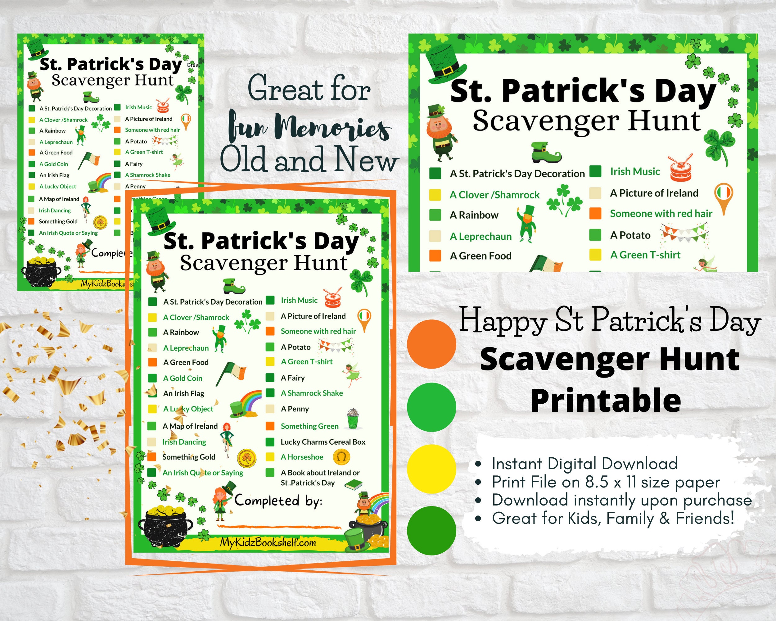 Happy St. Patrick's Day Scavenger Hunt-instant Digital - Etsy