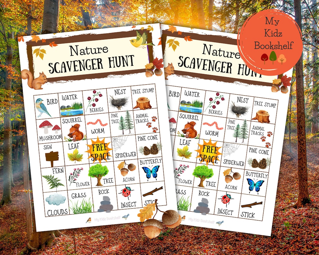 Printable Outdoor Nature Scavenger Hunt Game / I Spy Game Fun Hiking ...