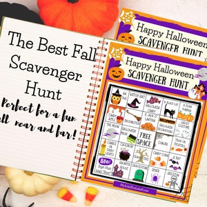 Happy Halloween Scavenger Hunt Bingo - Instant Digital Download Fall ...