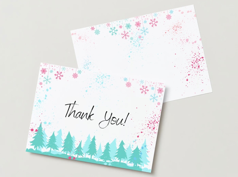 Winter Wonderland Printable Thank You Card / Instant Digital Download ...