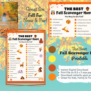 The Best Fun Fall Scavenger Hunt I Spy Instant Digital Download Kids ...