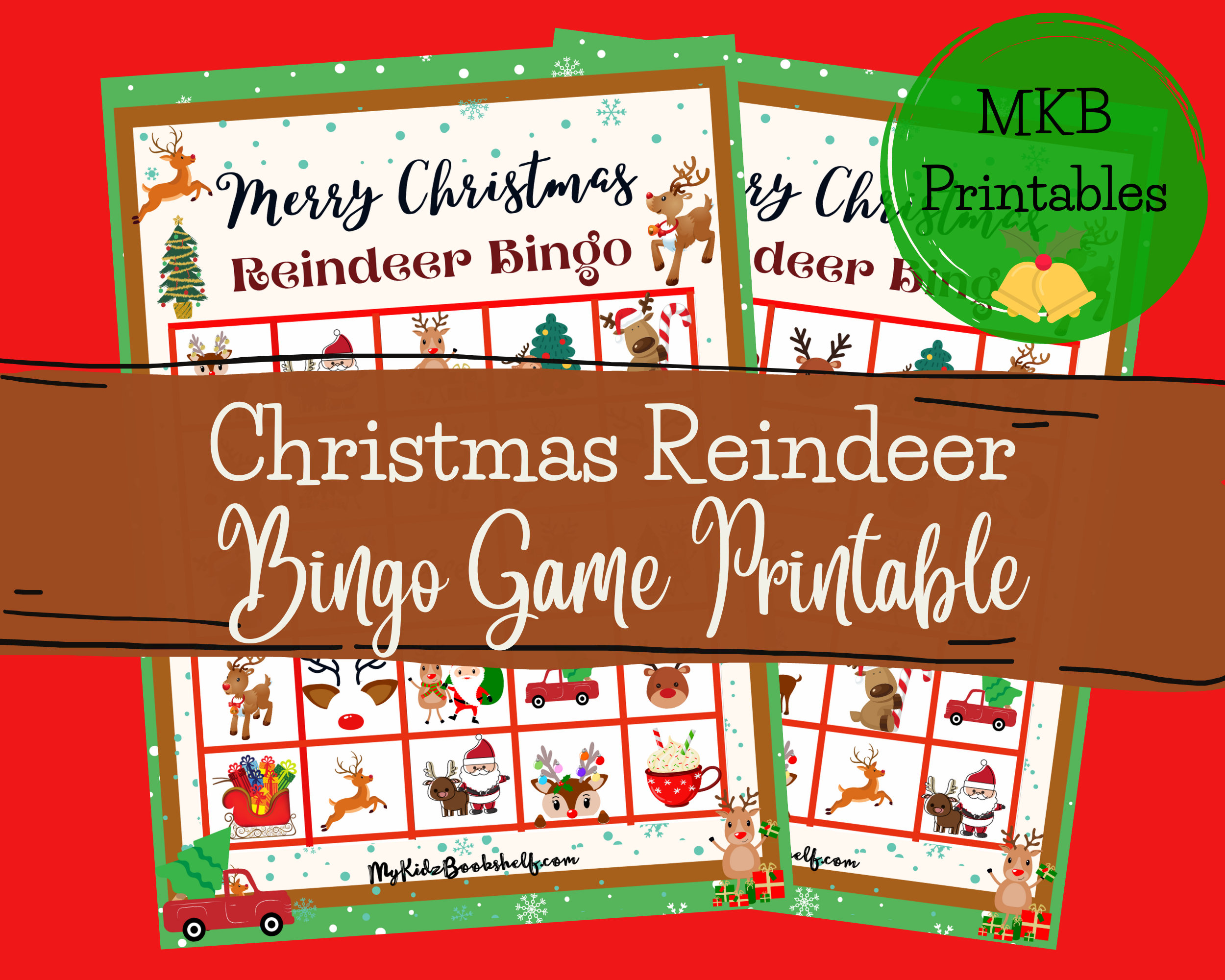 Merry Christmas Reindeer Bingo -instant Digital Download- Kids Rudolph ...