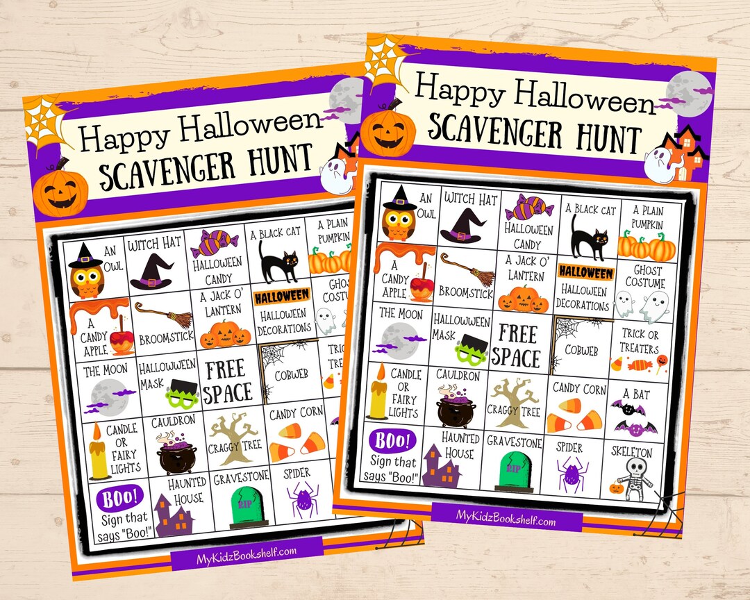 Happy Halloween! Scavenger Hunt Bingo I Spy Instant Digital Download ...