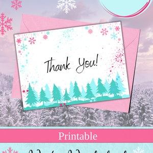 Winter Wonderland Printable Thank You Card / Instant Digital Download ...